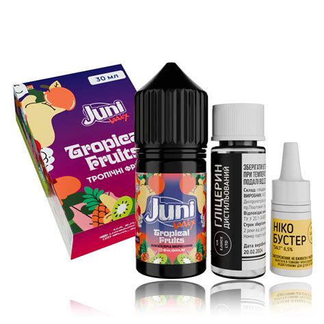 Набір солової рідини Juni Mix Hybrid Tropical Fruits Тропічні фрукти 30мл 65мг купити за