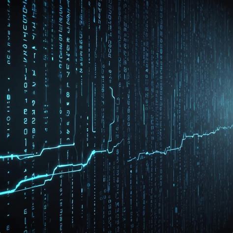 Blue Line Displaying Binary Code Sleek And Modern Visual Representation Of Digital Data