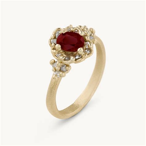 Gemfields Ruby And Diamond Ring With Filigree Detail Tomfoolery London