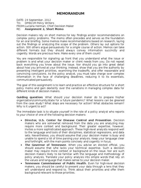 Short Memo Assignment Pdf Memorandum Intelligence Analysis