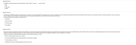 Solved QUESTION 41 An NMAP Command Hat Ncludes The Host Chegg