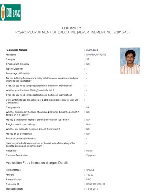 Idbi Application Form Pdf
