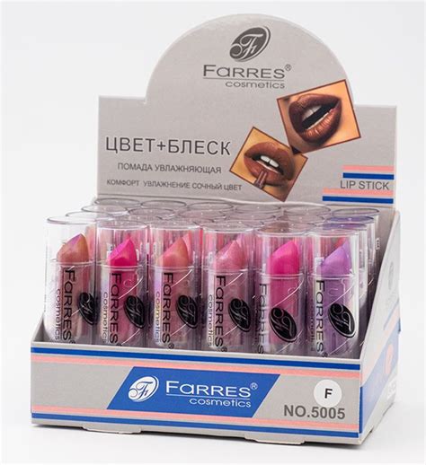 Farres Губная помада 5005-F перламутровая кремовая текстура, 24шт ...