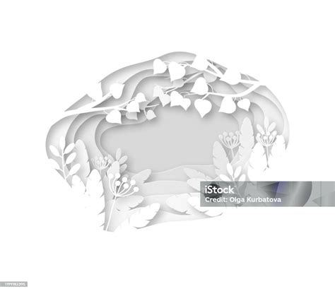 종이 스프링 배경입니다 흰색 잔디 나뭇잎과 나뭇 가지 는 층 종이에서 절단 종이 접기 웨딩 벡터 장식 인사말 카드 페이퍼커팅에