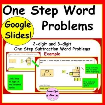 One Step Word Problems Distance Learning Google Slides By Lessons Right Meow