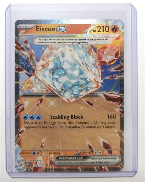 2023 Pokemon Eiscue Ex 42 Obsidian Flames Double Rare Property Room
