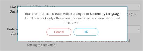 Tablo Setting Preferred Audio For Secondary Language Described