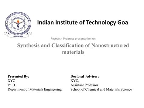 Synthesis And Classification Of Nanostructured Materials Pptx Chemistry Science