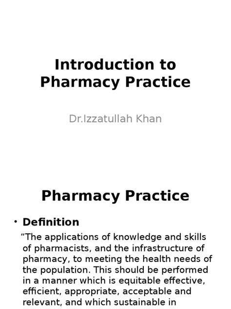 Introduction To Pharmacy Practice1