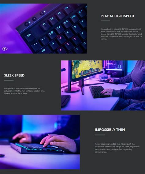 Logitech G515 Lightspeed Tkl Low Profile Wireless Gaming Keyboard Lightsync Rgb Thin