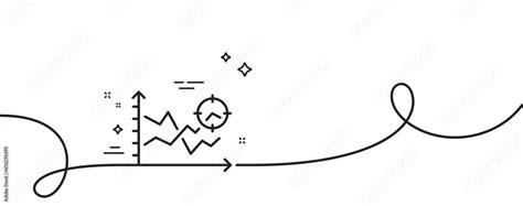 Seo Analysis Line Icon Continuous One Line With Curl Web Targeting Chart Sign Traffic