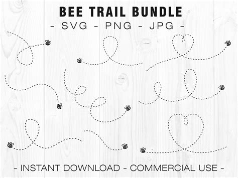 Flying Bee Trails Svg Png  Commercial Use Digital Cut File