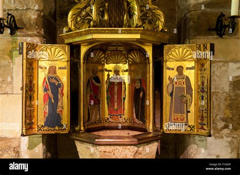 Baptismal Font In The Crypt Of York Minster City Of York Yorkshire