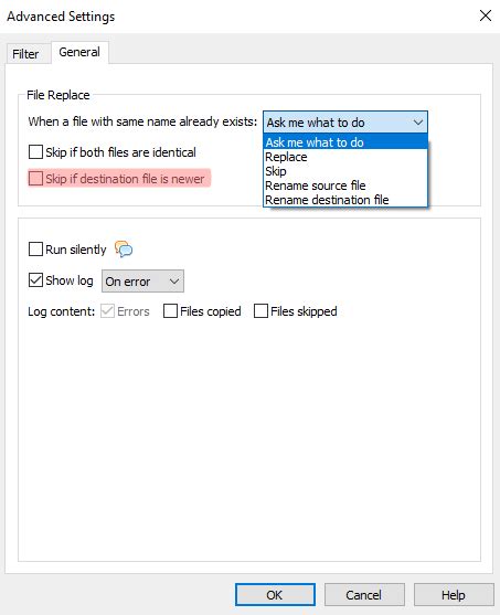 Avoid Replacing Newer Files When Copying Them In Windows Conceptworlds Blog