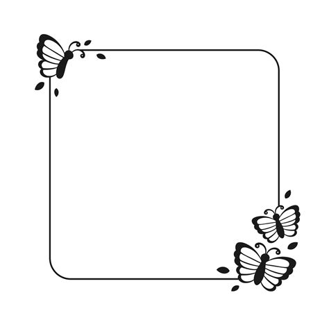 Cute Square Butterfly Frame Silhouette Spring Summer Border Vector Illustration 23210878