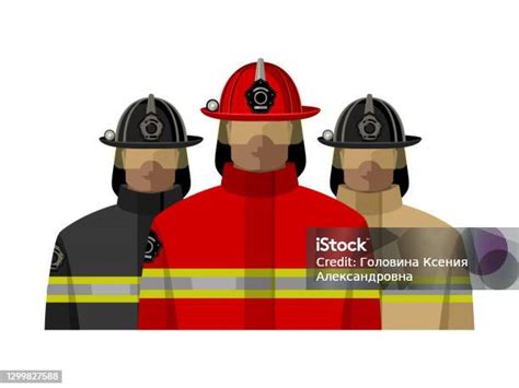 다른 색상의 유니폼과 헬멧을 입은 남성 소방관 구조에 대한 스톡 벡터 아트 및 기타 이미지 구조 남자 단체 Istock