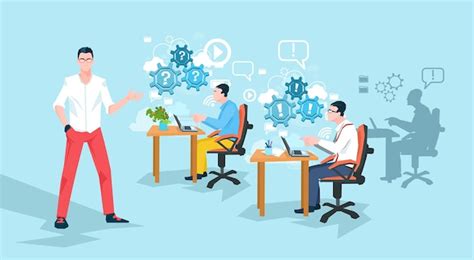 Premium Vector Programmers Working Office Business People Team Workplace