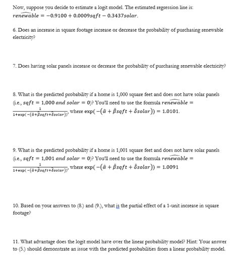 Linear Probability Model And Logit Week Chegg
