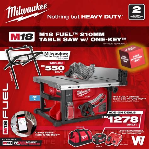 milwaukee m18 fts210 fuel 210mm table saw brushless motor high