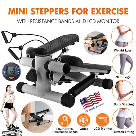 Compact Mini Stepper Aerobic Exercise Gym Equipment With Resistance
