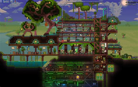 Jungle Base I Built Last Summer Terrarium Base Terraria House Design