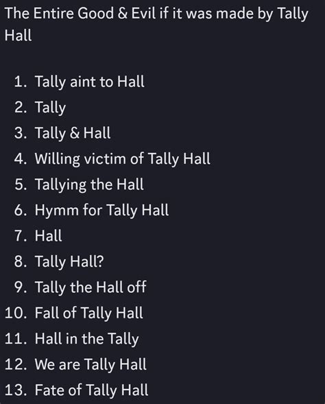 Good And Evil If It Was Made By Tally Hall Rtallyhall