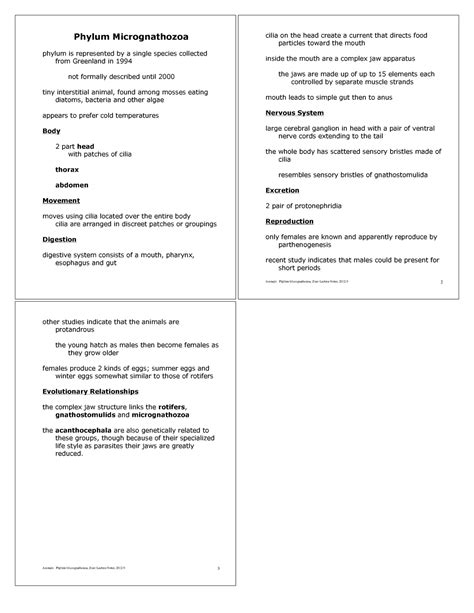 Phylum Micrognathozoa Studocu
