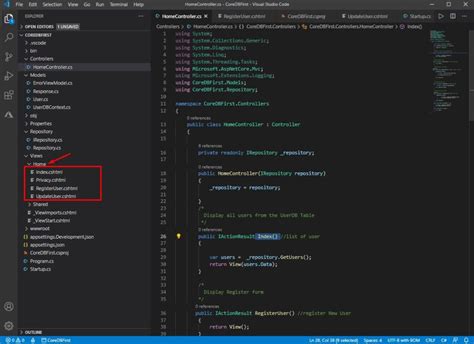 create a model from an existing database in ef core
