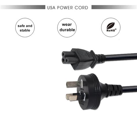 Iec C5 Connector Cord Australian Extension Power Cable Clover Leaf 10a