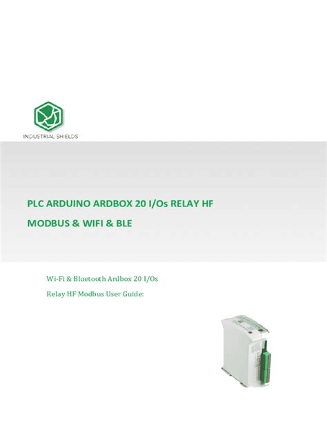 Fillable Online Plc Arduino Ardbox 20 Ios Relay Hf User Guide 2019 Fax