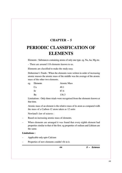 Solution Class 10 Science Notes Chapter 5 Periodic Classification Of