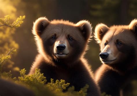 Premium Ai Image Photographs Of Bear Cubs In Their Natural Habitats