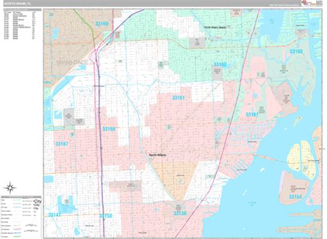 North Miami Florida Wall Map Premium Style By Marketmaps Mapsales