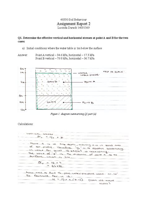 Assignment Report 2 Soil Behaviour 48330 Soil Behaviour Assignment Report 2 Lucinda Durack
