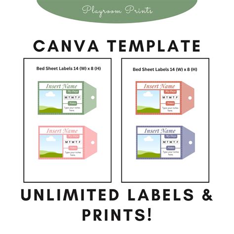 Custom Daycare Crib And Cot Sheet Labels Editable Bed Sheet Name Tags