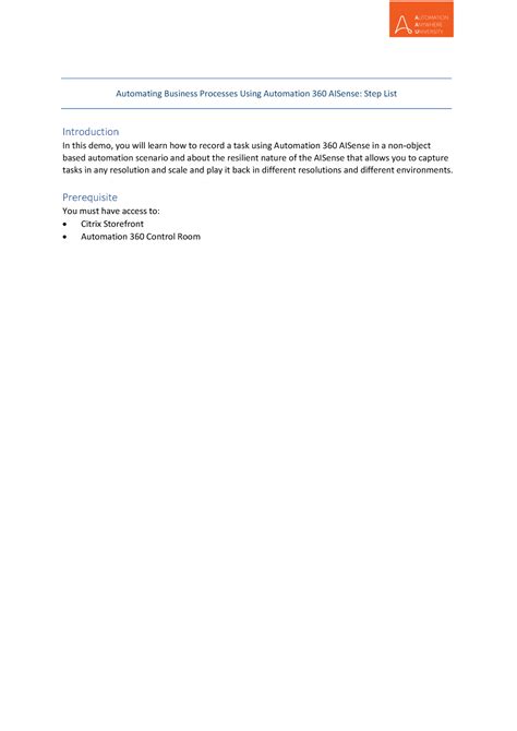 Automating Business Processes Using Automation 360 Aisense Steplist