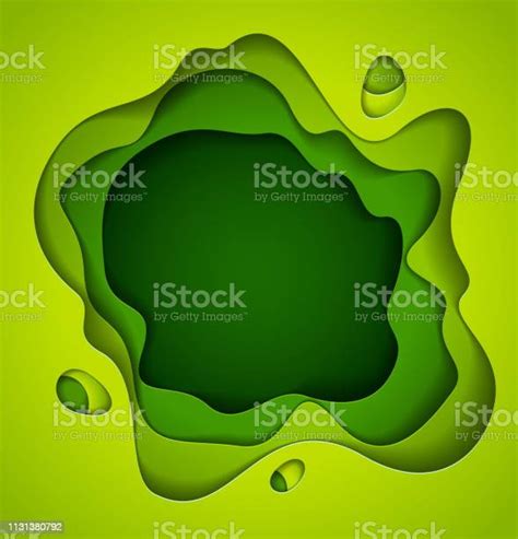 종이 컷 모양과 3d 초록 녹색 배경 종이 컷 스타일의 벡터 일러스트입니다 명함 프레젠테이션 전단지 또는 포스터를 위한 레이아웃 녹색에 대한 스톡 벡터 아트 및 기타 이미지