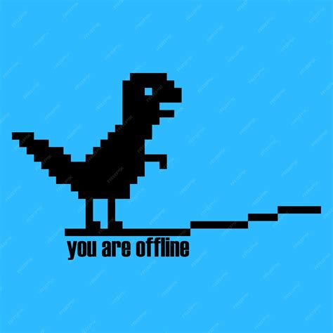 Premium Vector Pixel Dinosaur Error Icon Game Browser Offline
