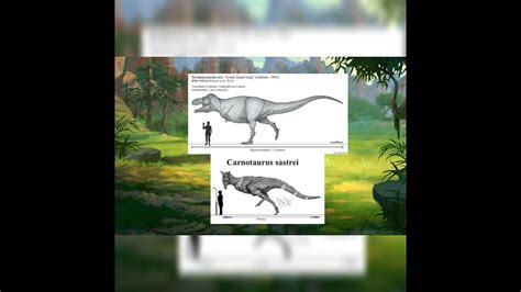 Tyrannosaurus Rex And Carnotaurus Sastrei Size Comparison Youtube
