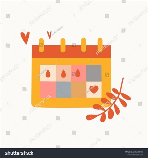 Menstrual Cycle Set Vector Hand Drawn Stock Vector Royalty Free Shutterstock
