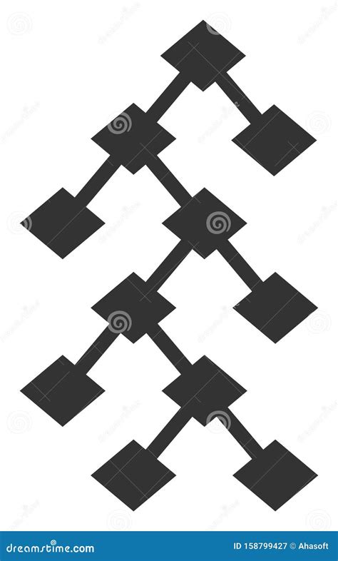 Raster Flat Binary Tree V8 Pictogram Stock Illustratie Illustration