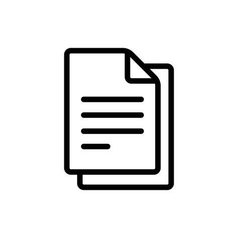 Document Vector Line Art Icon Isolated On White Background File Copy