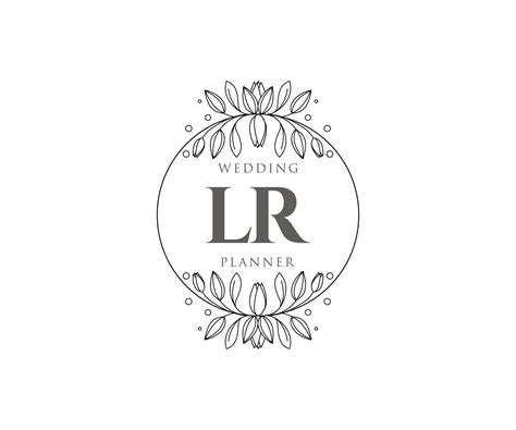 Lr Initials Letter Wedding Monogram Logos Collection Hand Drawn Modern Minimalistic And Floral