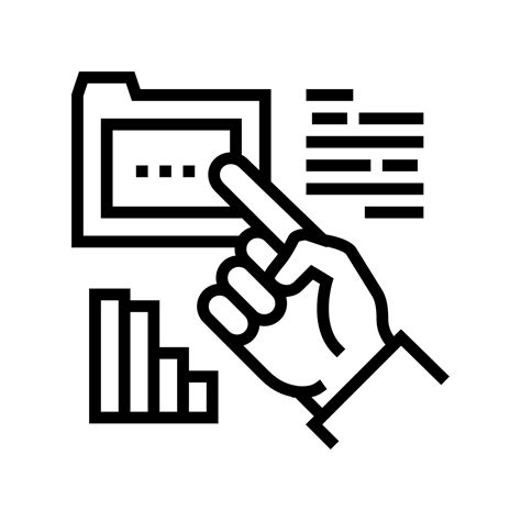 Hand Showing On Folder Line Icon Vector Illustration 10174310 Vector