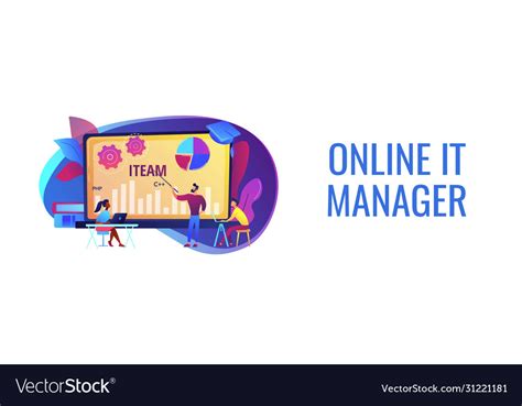 It Management Courses Concept Banner Header Vector Image