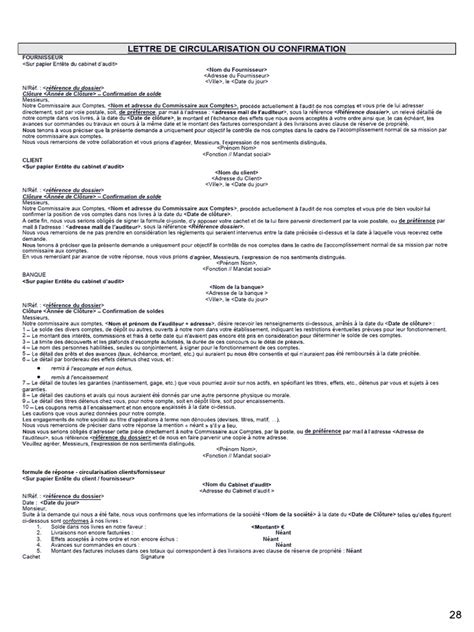 Lettre De Circularisation Pdf