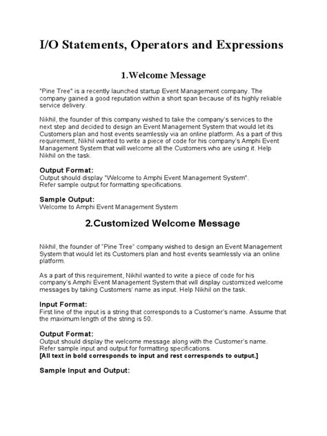 1 Io Statements Pdf Numbers String Computer Science