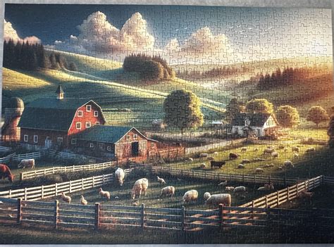 Tiny Tinkers 1000 Piece Jigsaw Puzzle Pastoral Paradise Farmland Scene R Jigsawpuzzles
