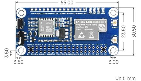 Waveshare Sx1262 Lorawan Node Expansion Board For Rpi Cb Antenna 433 470mhz Robotshop