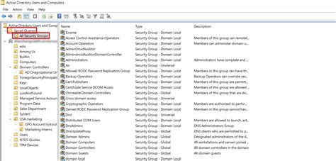 Export Security Groups In Active Directory
